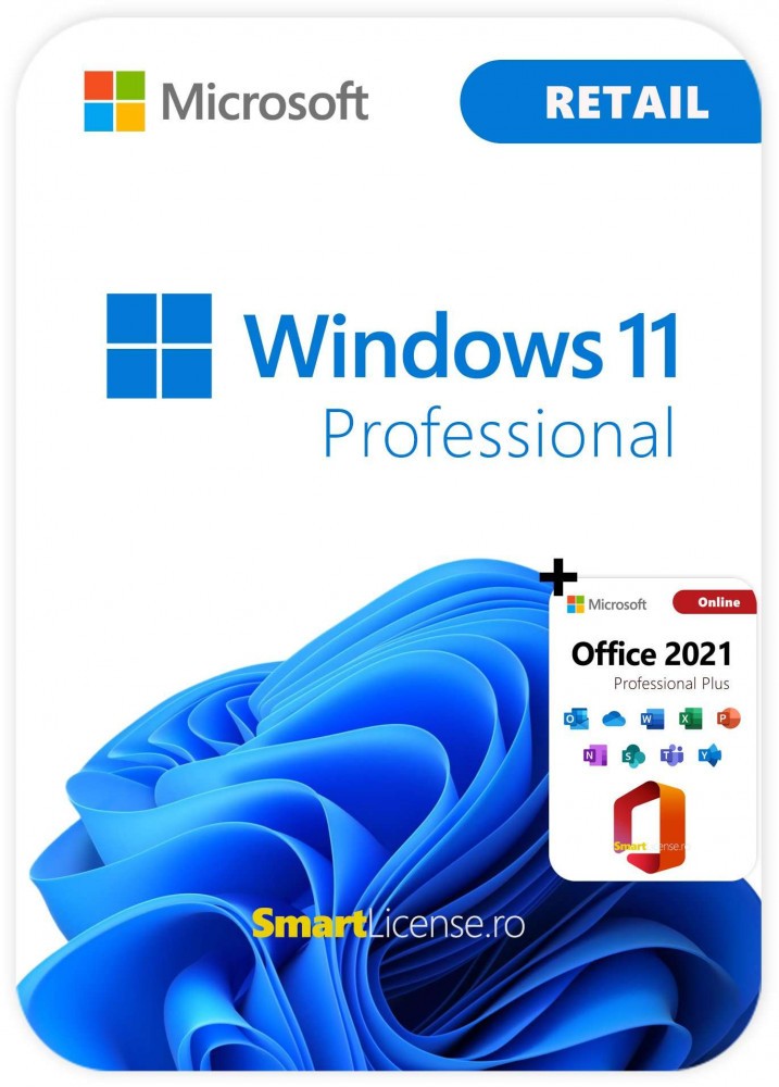 Pachet Windows 11 Pro Retail + Microsoft Office 2021 | arhiva Okazii.ro