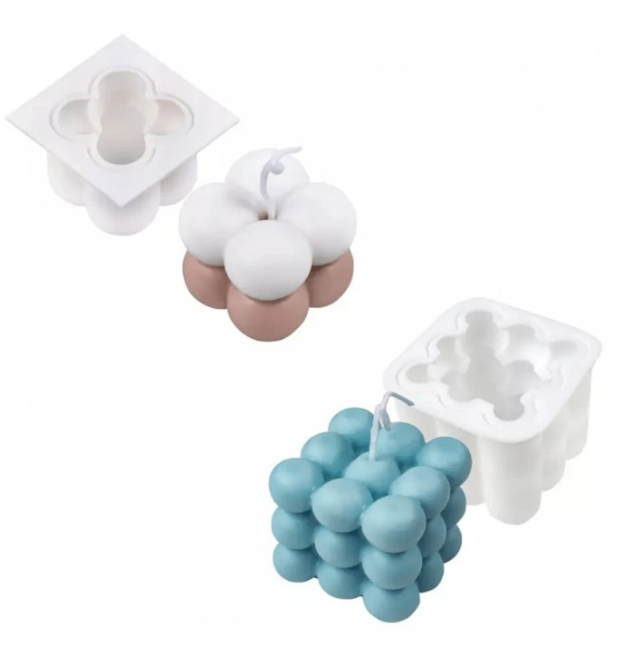 Set Matrite/ Forme din silicon pentru lumanari, 2 cub de bule | arhiva ...