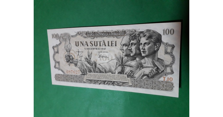 Bancnote romanesti 100lei 1947 decembrie rpr unc | arhiva Okazii.ro