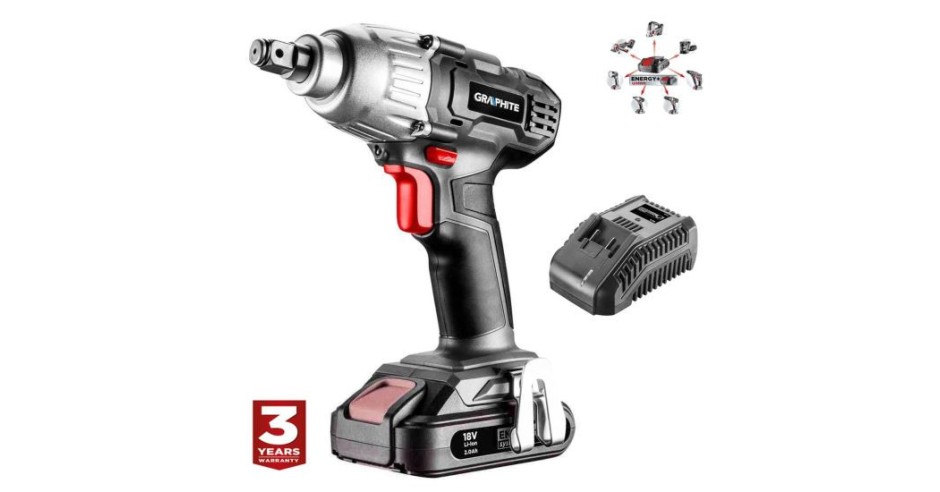 Masina de insurubat, de impact, cu acumulator 2 Ah, incarcator 18 V Li-ion, 180 Nm, 1/2 ...