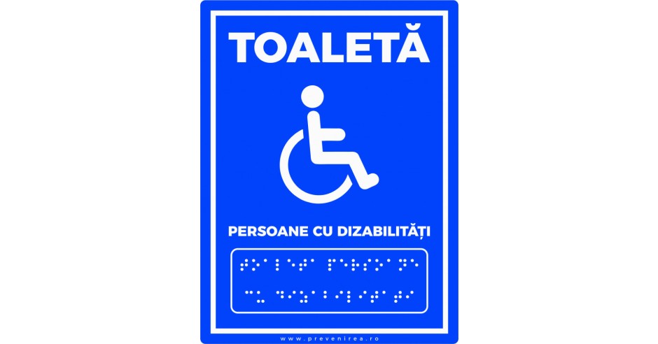 Placuta pentru toaleta persoane cu dizabilitati text in braille | Okazii.ro