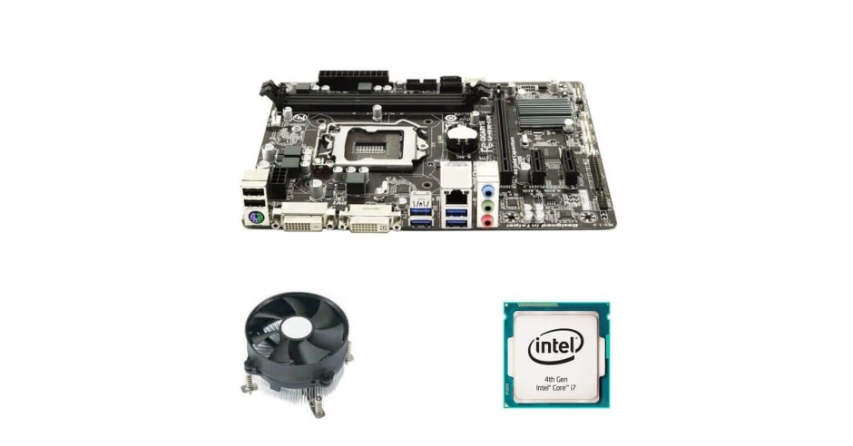 Kit placa de baza gigabyte ga-h81m-d2w, intel quad core i7-4770, cooler ...