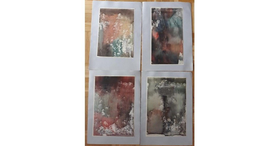 PICTOR DIN TIMISOARA BANAT LOT 4 ACUARELE PATERA ROBERT / TREBOR ...