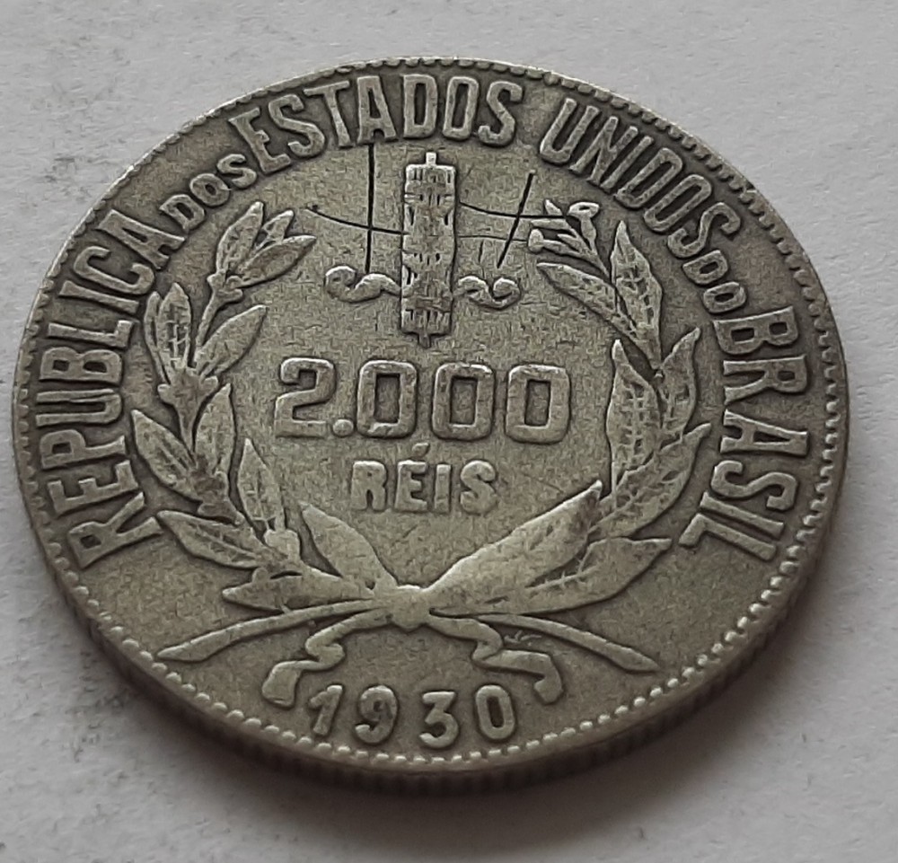 76. Moneda Brazilia 2000 reis 1930, Argint | arhiva Okazii.ro