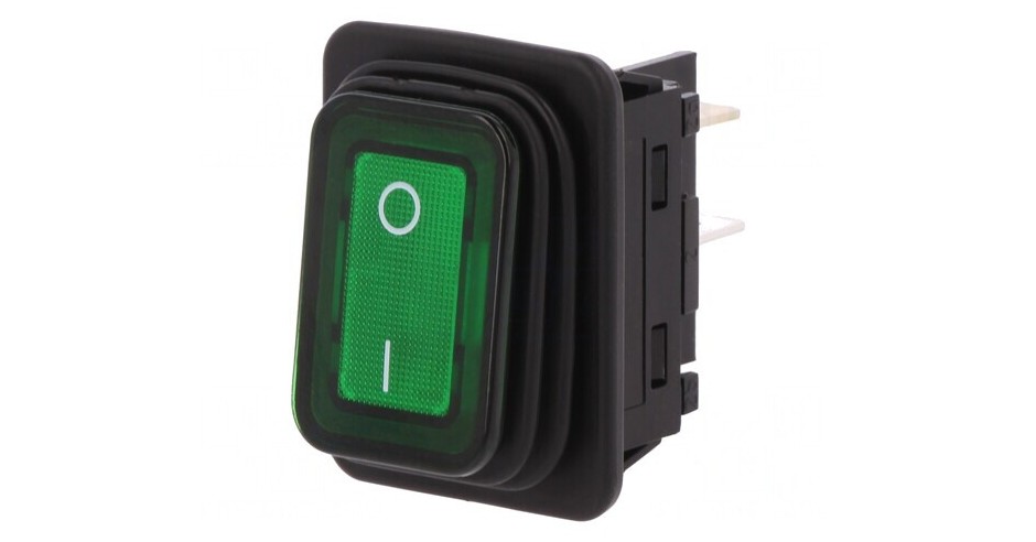 Intrerupator Balansoar Verde ON-OFF 20A 250V cu Bec 230V | Okazii.ro