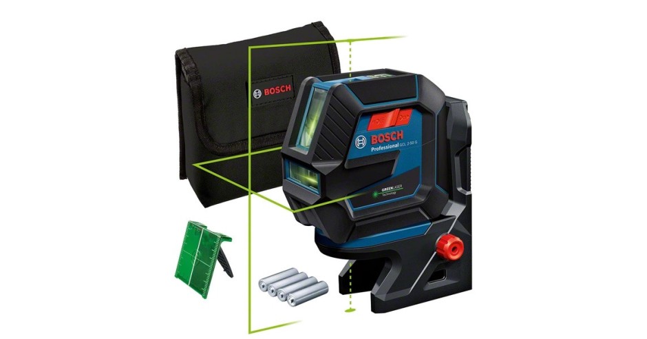 Bosch GCL 2-50 G + RM 10 + DK 10 Nivela laser cu linii verzi (20 m) + Suport professional ...