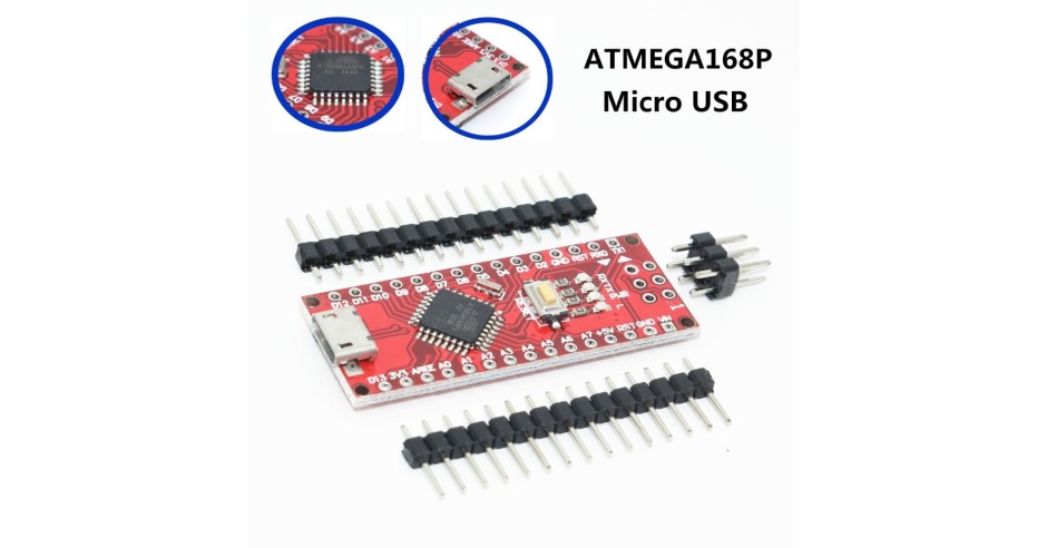 Arduino Nano micro USB V3.0 cu ATMEGA168P / 16MHz / CH340 USB driver (a ...