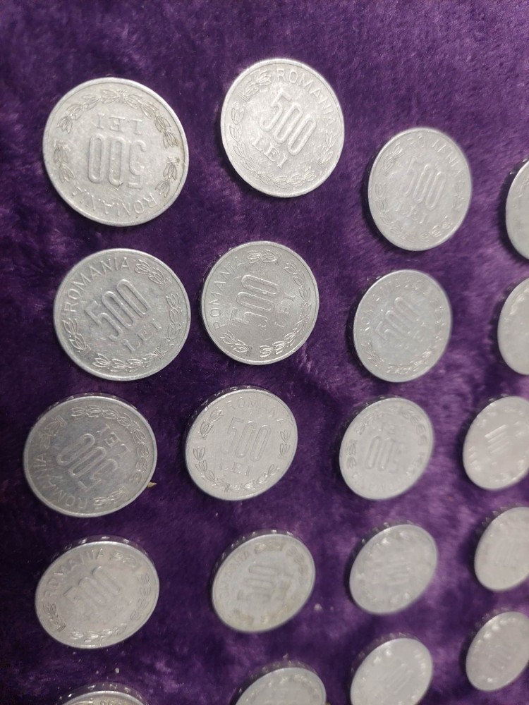 Maneda veche 500 lei 1999/2000,30 monezi vechi 500 lei ROMANIA,de ...