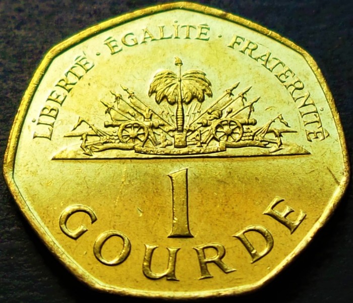 Moneda exotica 1 GOURDE - HAITI, anul 2011 *cod 32 B = UNC DIN FASIC ...