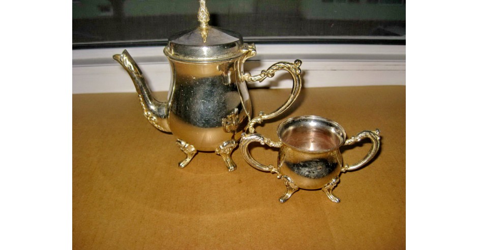 572- Set cafea ceainic zafarnita metal argintat stil Baroc. | arhiva ...