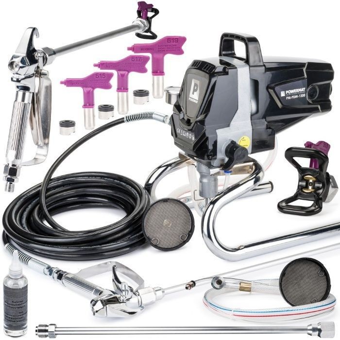 Pompa de Vopsit Zugravit Airless, pentru Lavabila Lac Powermat 1200W ...