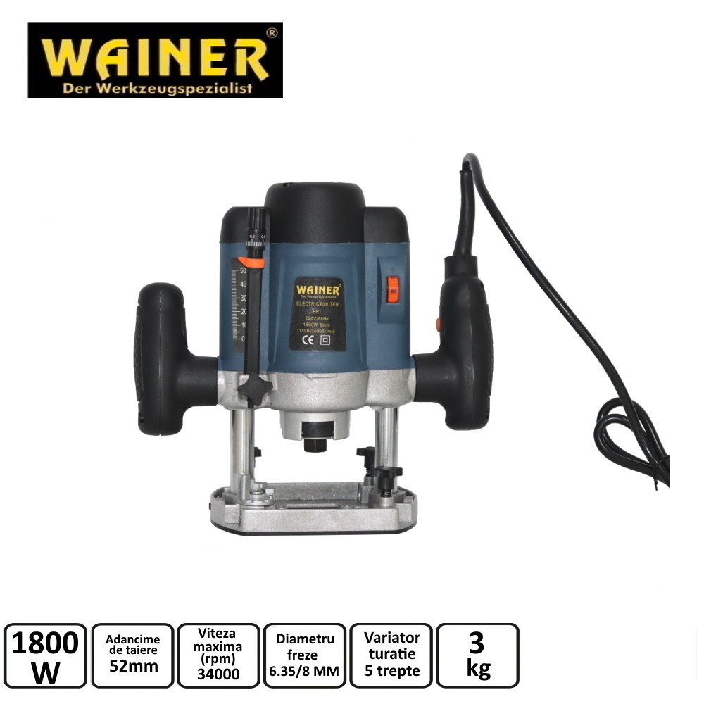 Masina aparat de frezat electrica 1800W freza verticala cu ghidaj (ER1 ...