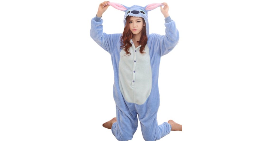 PJM15-4 Pijama intreaga kigurumi, cu model Stitch | arhiva Okazii.ro
