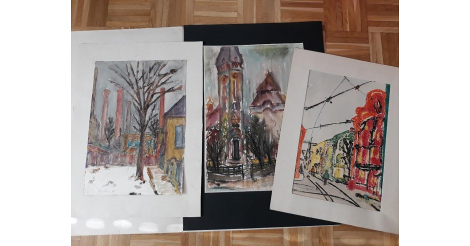 TABLOURI IMAGINI DIN TIMISOARA LOT 420 ACUARELE PATERA ROBERT / TREBOR ...