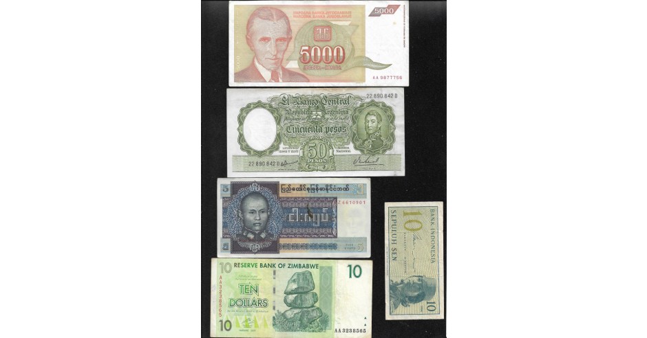 Set 5 bancnote de prin lume adunate (cele din imagini) #267, Africa ...
