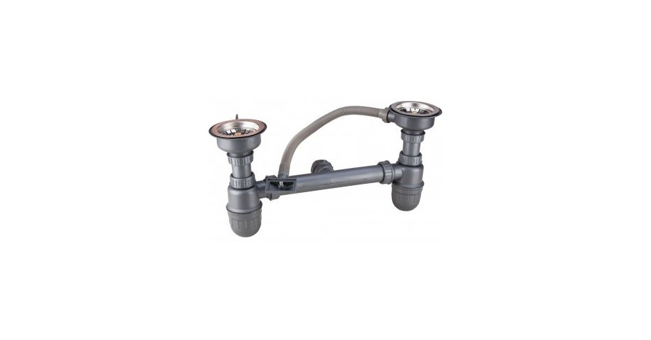 Sifon cu ventil si preaplin dublu chiuveta inox | arhiva Okazii.ro