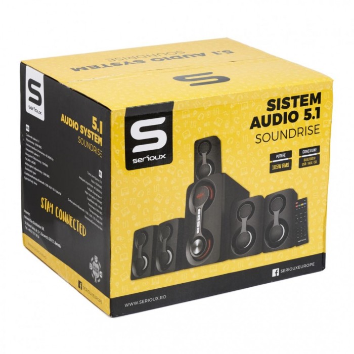 Boxe Serioux 5.1 SoundRise 51105W, putere totala 105W RMS, tip 5.1 ...