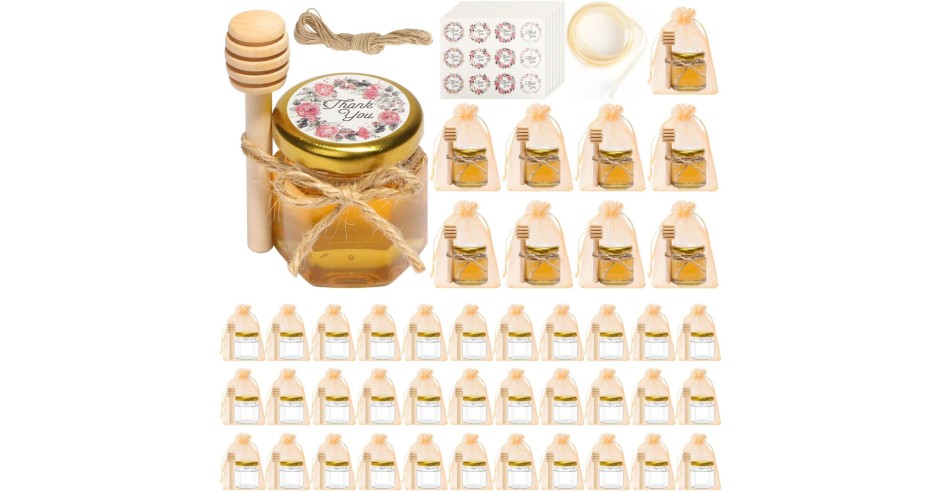 Saf Mini Borcane de miere cu Dipper 1.5oz - 40 Pack, Borcan de sticla ...