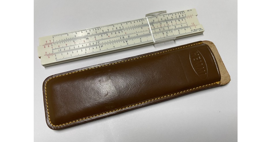Rigla veche de calcul SUN HEMMI JAPAN nr. 74 cu husa din piele naturala | arhiva Okazii.ro