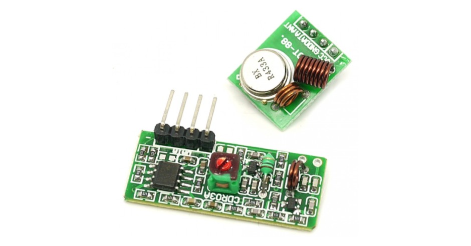 Set pereche module radio, wireless emitator si receptor rf 433Mhz ...