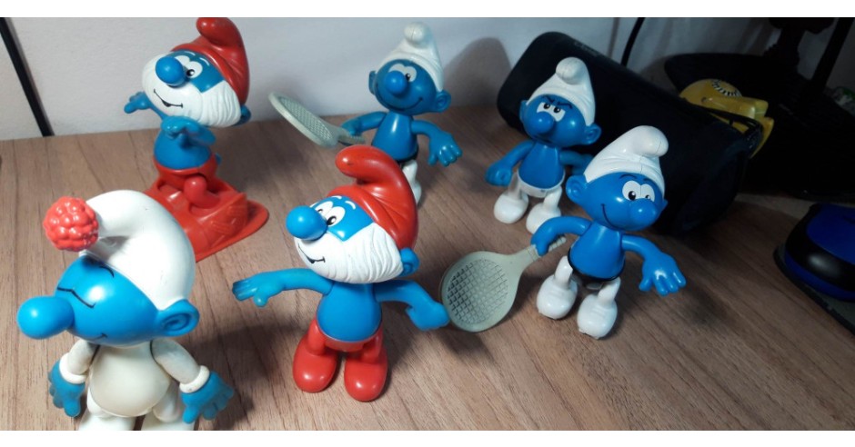 Strumfi, smurfs - 6 figurine mari strumf din plastic | arhiva Okazii.ro