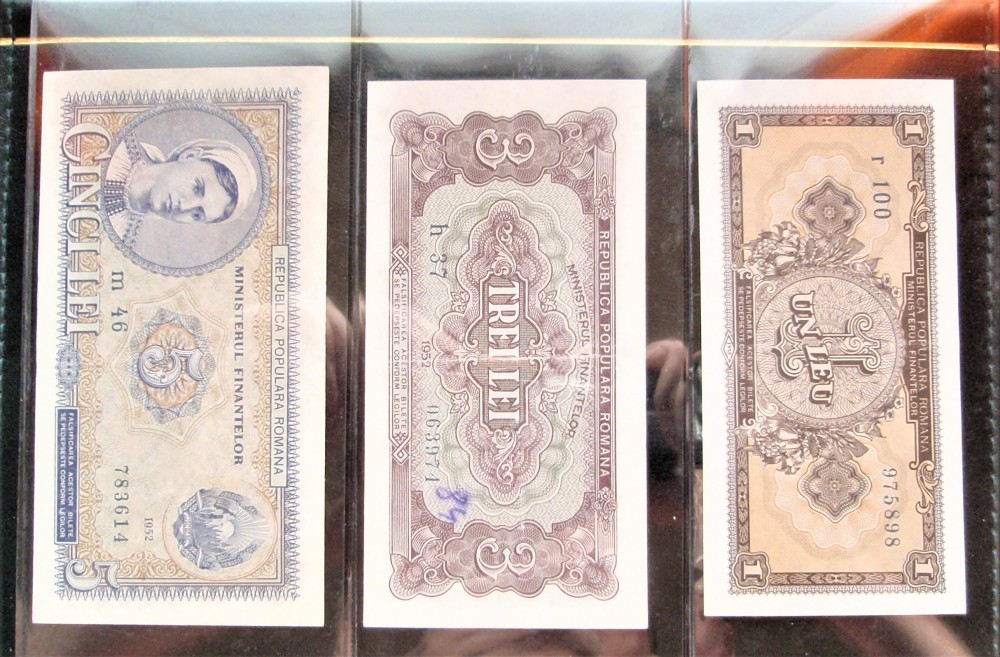 Romania....a 2a reforma monetara...set complet 1952 albastru, de ...