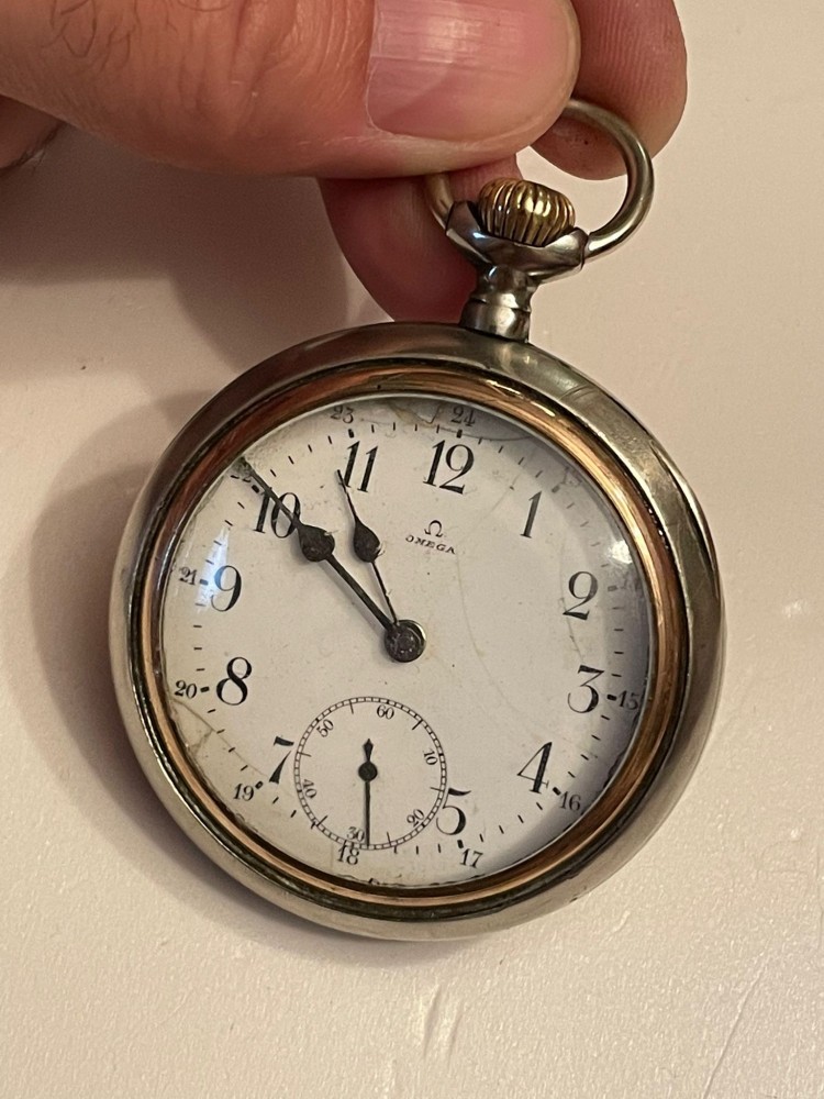 CEAS DE BUZUNAR OMEGA - Bezel placat cu Aur - 5.3cm - Vintage ...