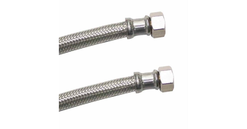Furtun Blindat Flexibil Inox 1/2" x 3/4", 300mm, Apă Potabilă | Okazii.ro
