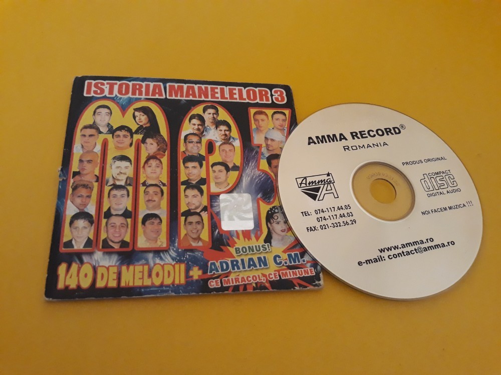 CD MANELE ISTORIA MANELELOR 3 MP3 RARITATE!!!! ORIGINAL AMMA 140 ...
