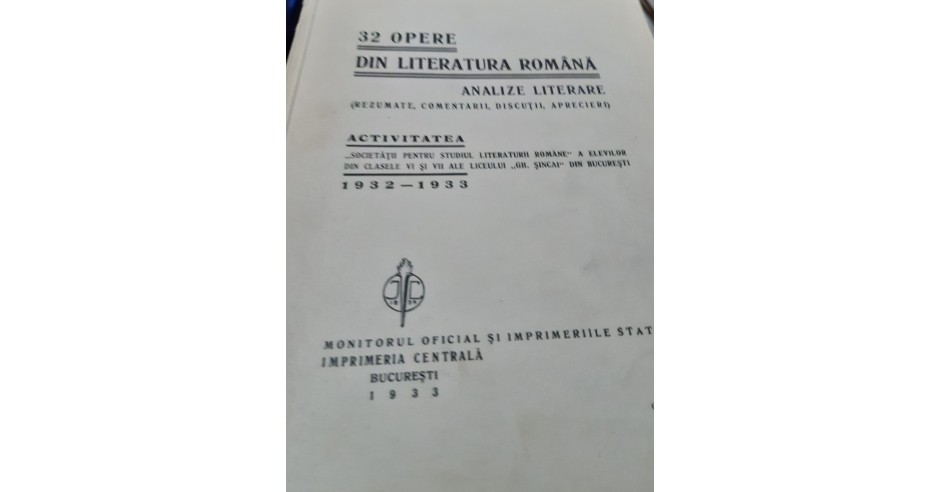32 DE OPERE DIN LITERATURA ROMANA ANALIZE LITERARE | Okazii.ro