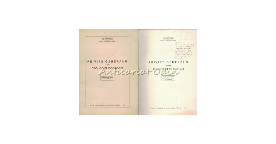 Privire Generala Asupra Geologiei Dobrogei - Ion Atanasiu - 1940 ...