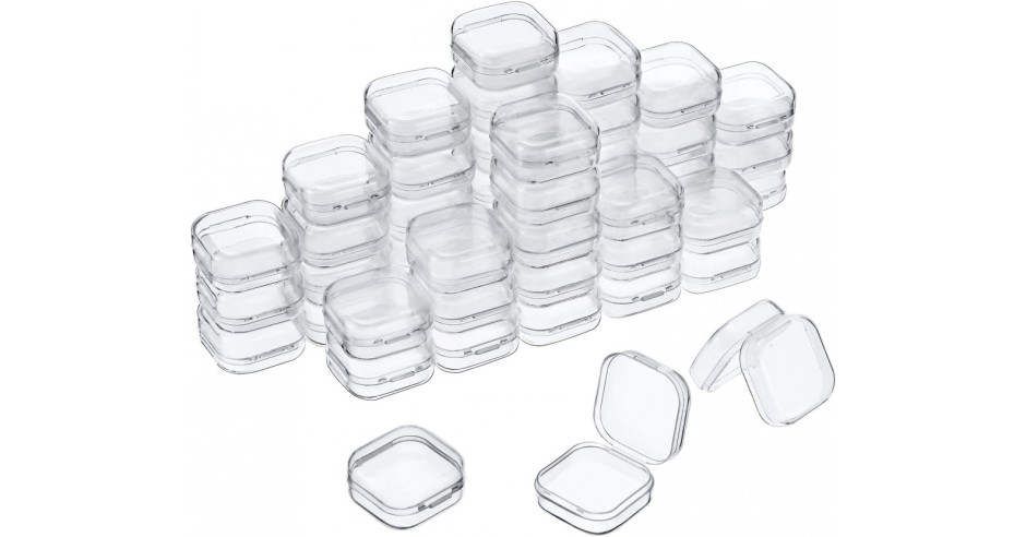 48 pachete de containere mici din plastic transparentă Cutie de ...