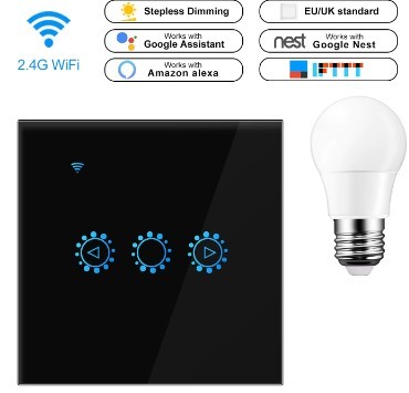 Variator Tensiune Dimmer 220v pentru LED + bec LED 3W Google Home Alexa ...