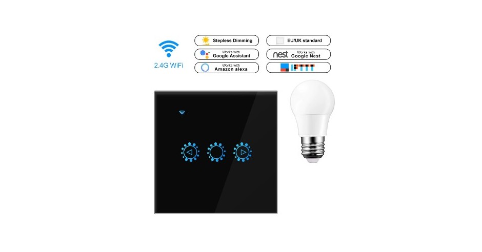 Variator Tensiune Dimmer 220v pentru LED + bec LED 3W Google Home Alexa ...