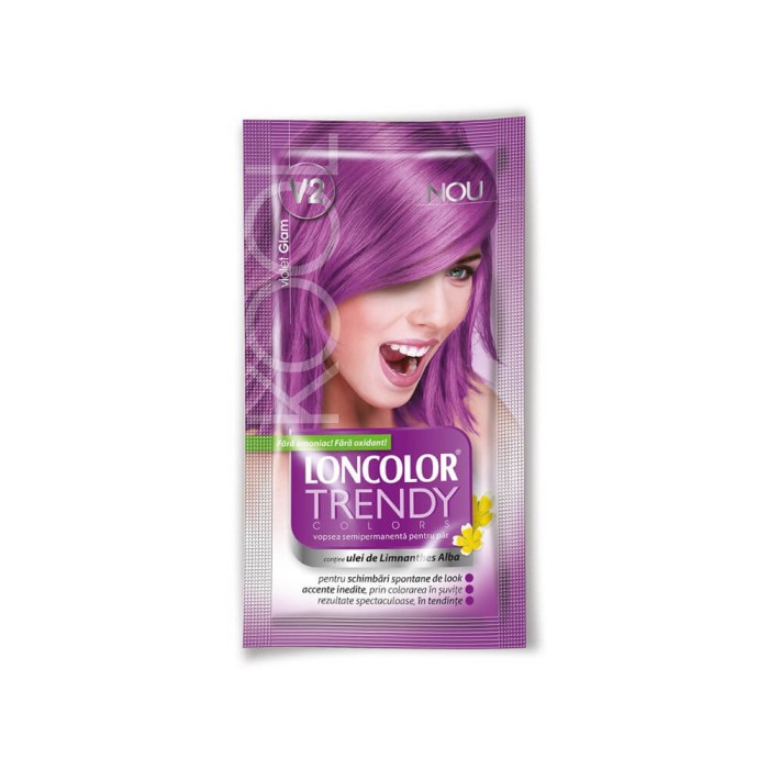 Vopsea Par Semipermanenta Loncolor Trendy Colors, Violet Glam V2, 50 ml ...