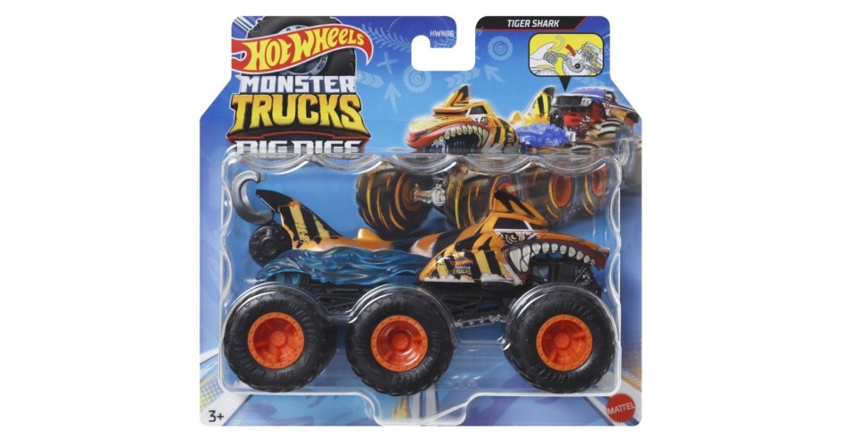 HOT WHEELS MONSTER TRUCK BIG RIGS MASINUTA METALICA CU 6 ROTI TIGER ...