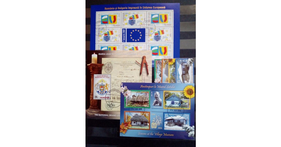 ROMANIA (005) - LP. 1748, 2105, 2279 - lot timbre si colite stampilate ...