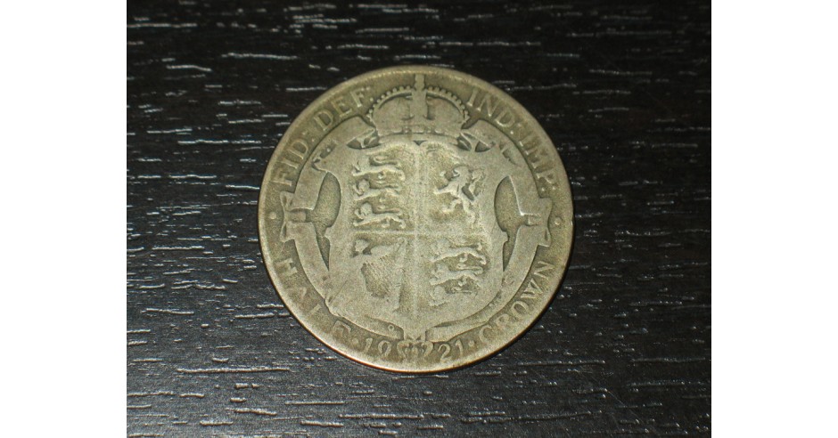 Moneda argint half crown Anglia 1921, regele George V | arhiva Okazii.ro