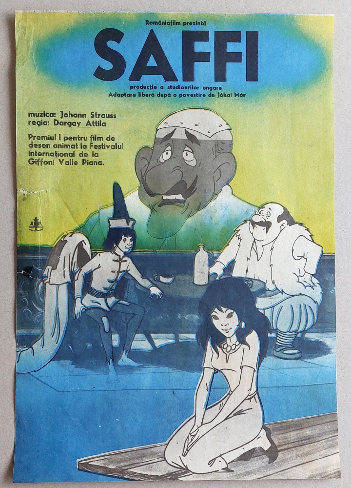 Saffi - Afis Romaniafilm film maghiar 1985, desene animate, cinema Epoca de Aur | arhiva Okazii.ro