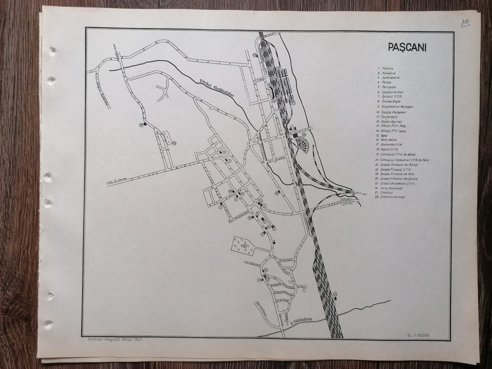 Harta Pascani 1943 | arhiva Okazii.ro