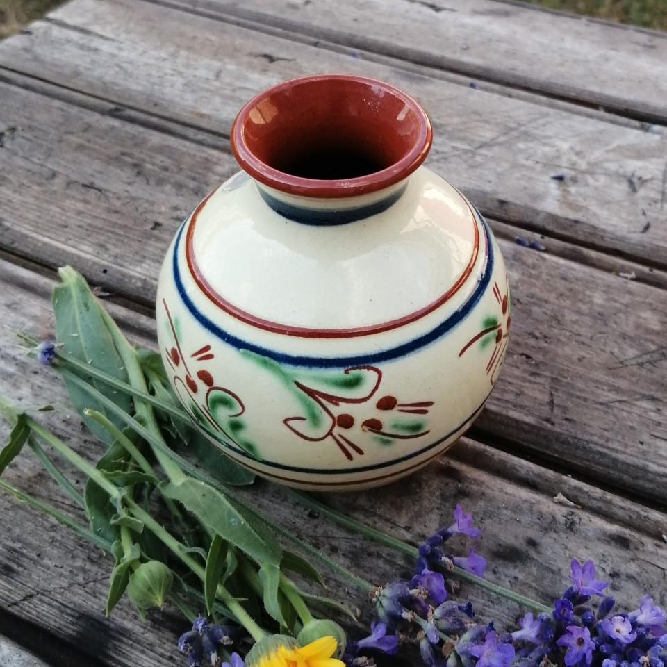 ZM2273- Vaza mica- vas decorativ- ceramica artizanala- vintage/ rustic ...