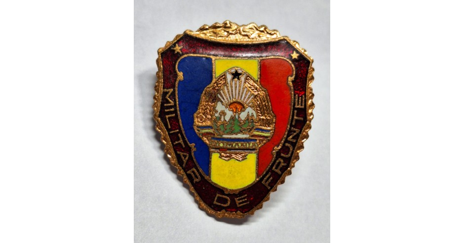 MILITAR DE FRUNTE - militara - insigna varianta stema mare - RSR anii ...