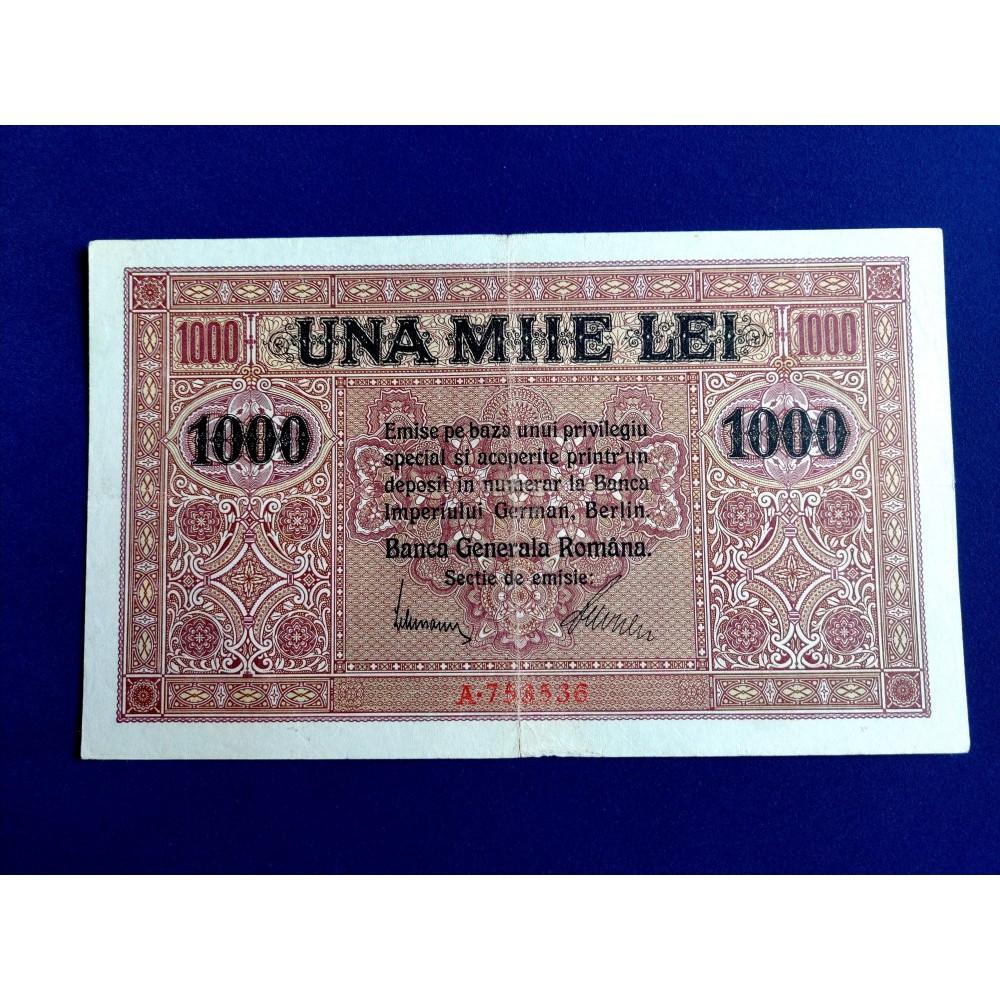 Bancnote Romania - 1000 lei 1917 - BGR - starea care se vede | Okazii.ro