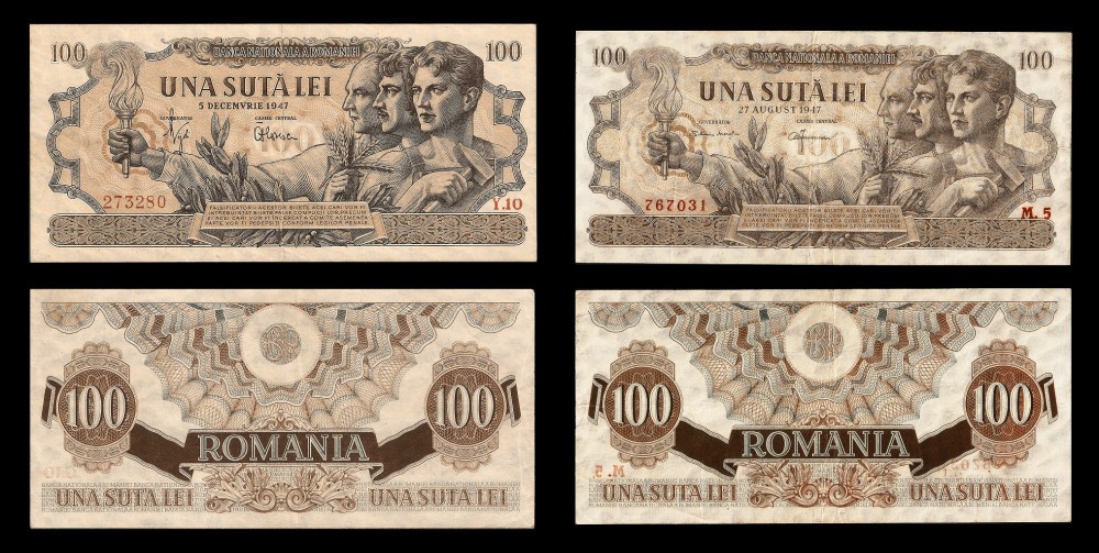 Bancnote romanesti - 100 lei 1947 -5 Decembrie & 27 August | arhiva Okazii.ro