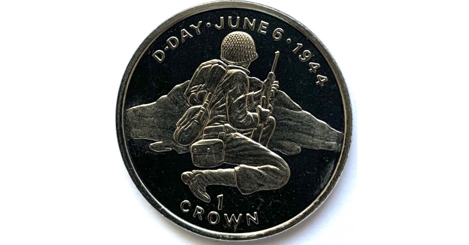 INSULA MAN 1 CROWN 1994,( 50TH ANNIVERSARY - D - DAY ) | arhiva Okazii.ro