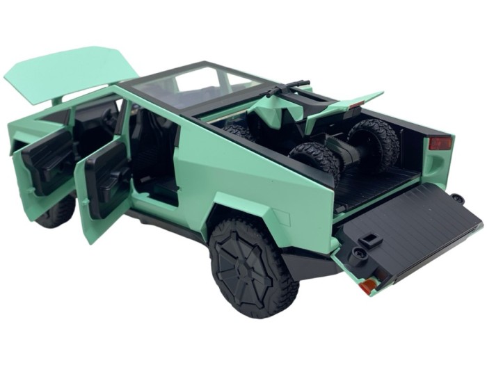 Macheta Tesla Cybertruck din Metal 1:24 - Design Futurist cu ATV Inclus ...