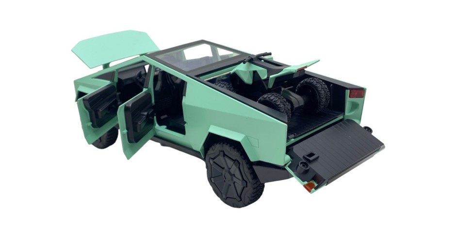Macheta Tesla Cybertruck din Metal 1:24 - Design Futurist cu ATV Inclus ...