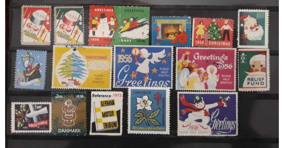 Lot de 17 timbre / viniete straine | arhiva Okazii.ro