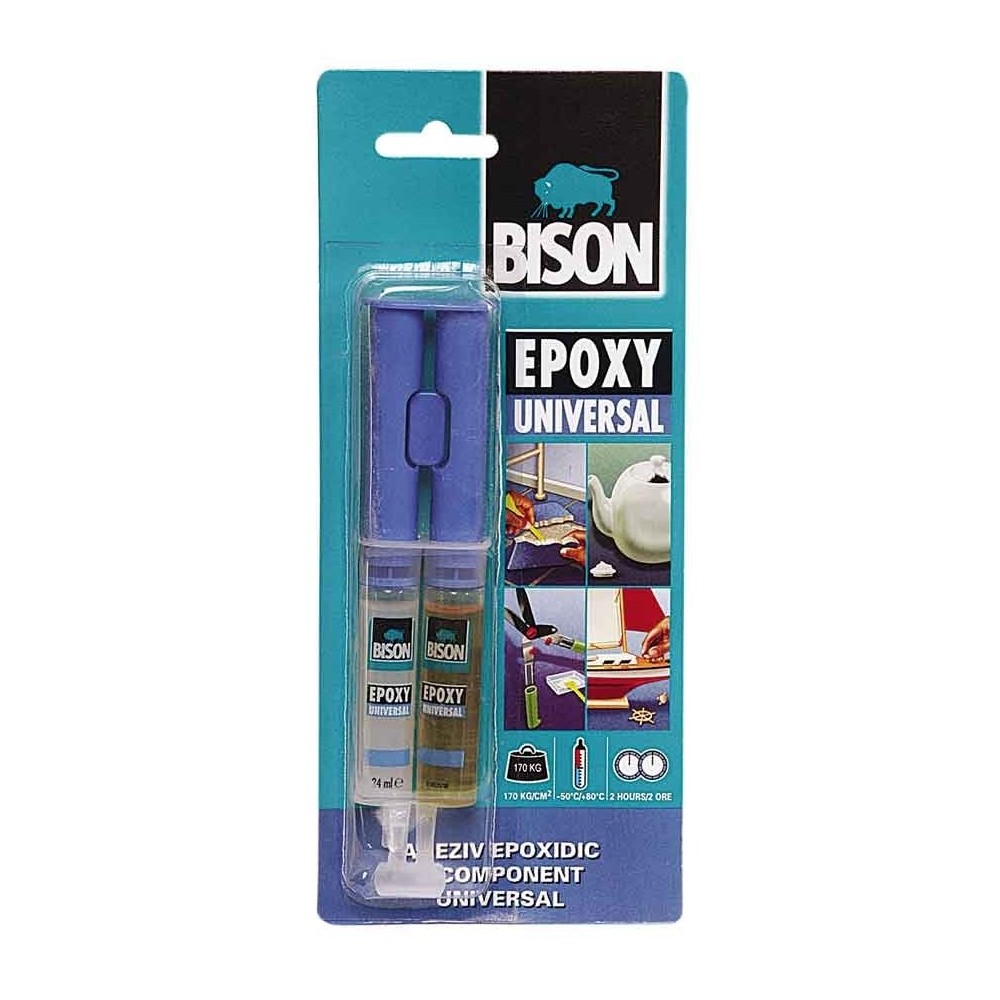 Adeziv bicomponent - BISON - Epoxy Universal 2 x 12 ml | arhiva Okazii.ro