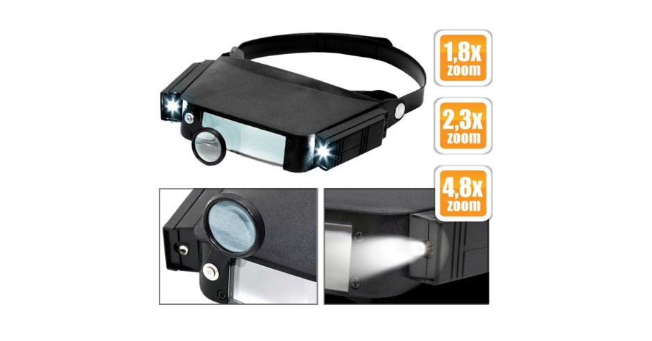 Lupa de lucru cu banderola de cap si iluminare LED | arhiva Okazii.ro